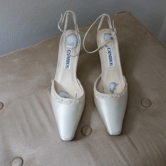 Caparros | Shoes | Caparros Ivory Silk Heels | Poshmark